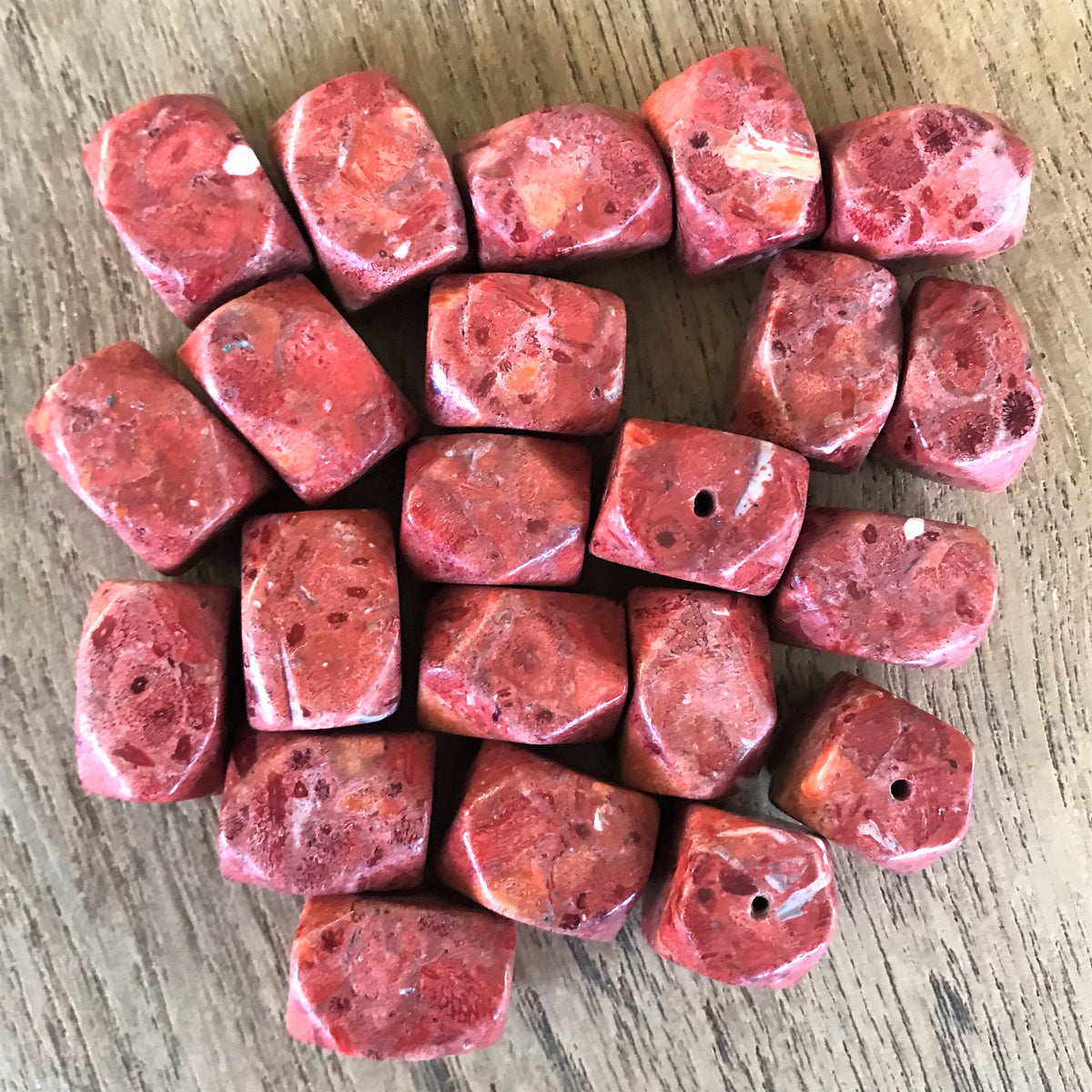 22pcs - 13-20mm Abstract Reconstituted Multi-Sided Coral Cubes [E-87 ...